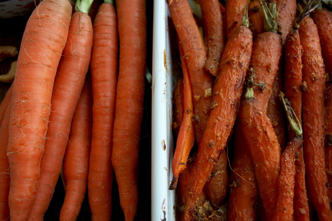 Roasted Carrots with Indian Spices and Cashew Feta Dip • Happy Kitchen