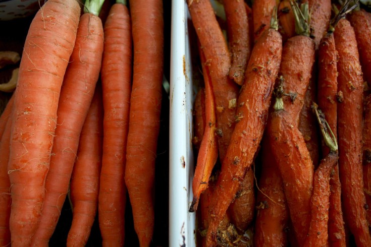 Roasted Carrots with Indian Spices and Cashew Feta Dip • Happy Kitchen