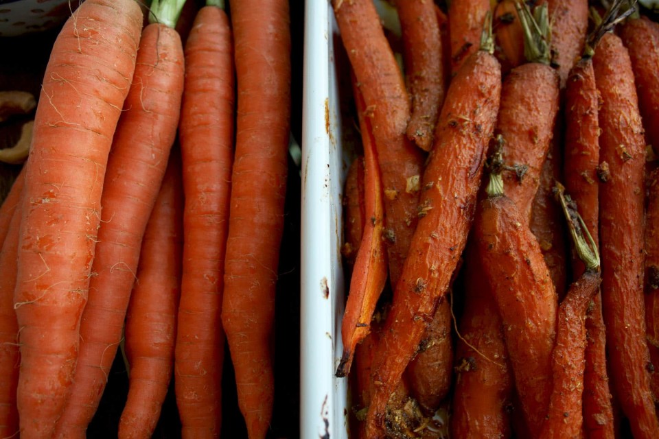 Roasted Carrots with Indian Spices and Cashew Feta Dip • Happy Kitchen