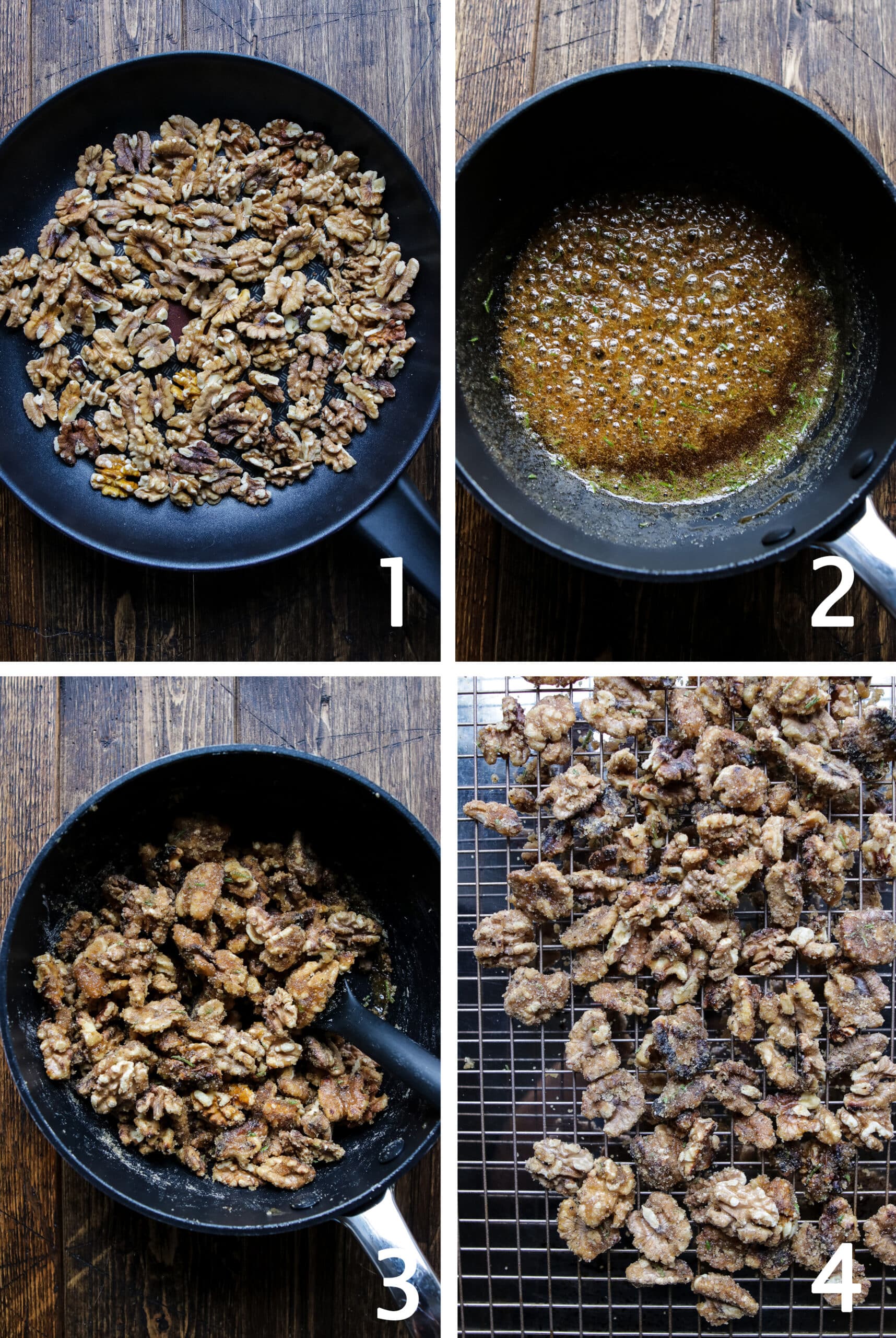 Salted Caramel Candied Walnuts with Rosemary • Happy Kitchen