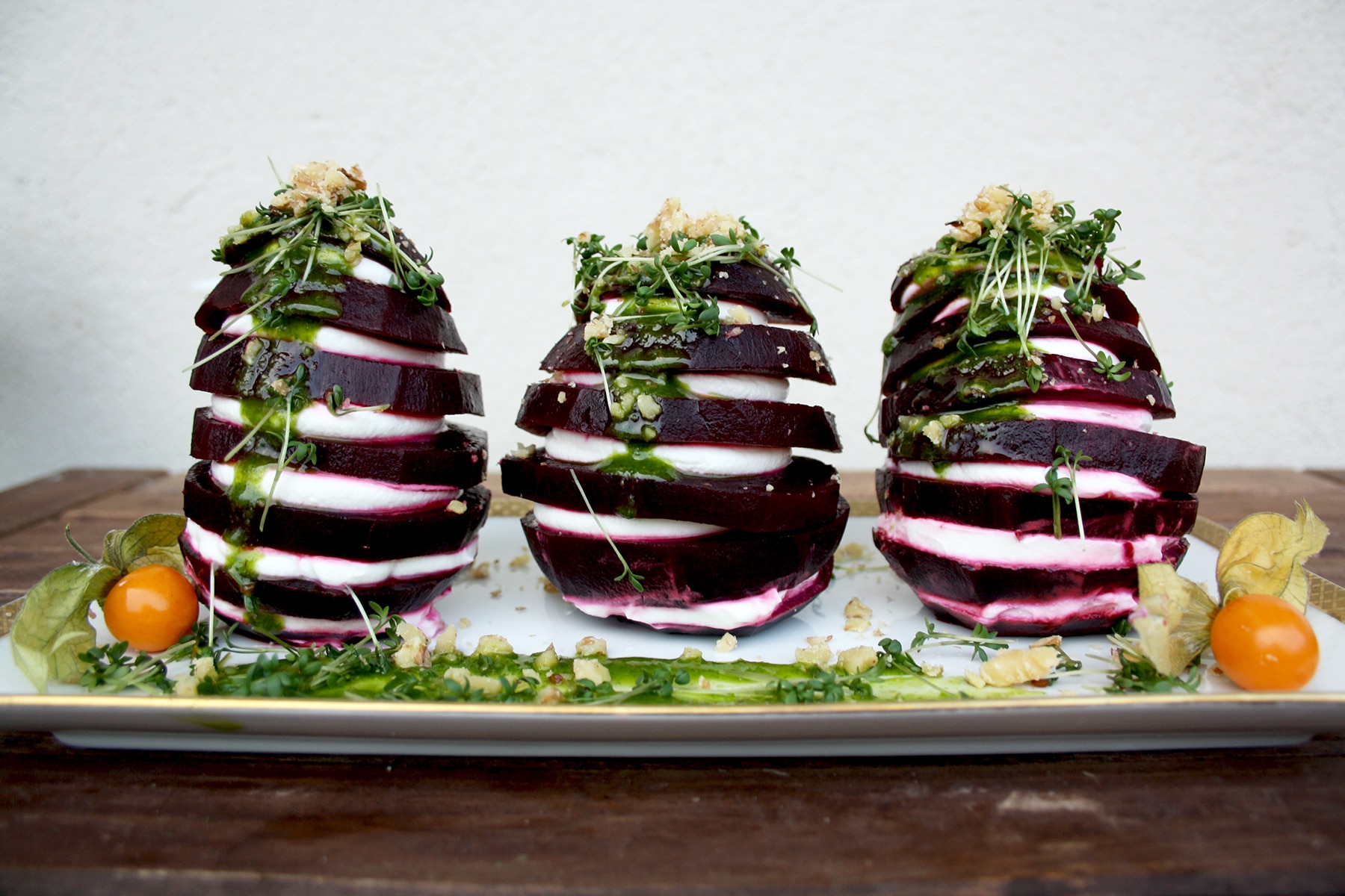 Beetroot Towers with Goat Cheese • Happy Kitchen