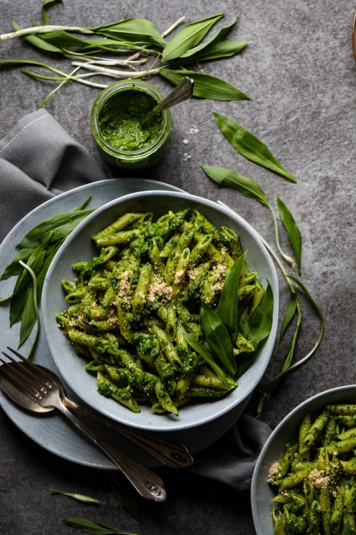 Vegan Wild Garlic (Ramp) Pesto • Happy Kitchen