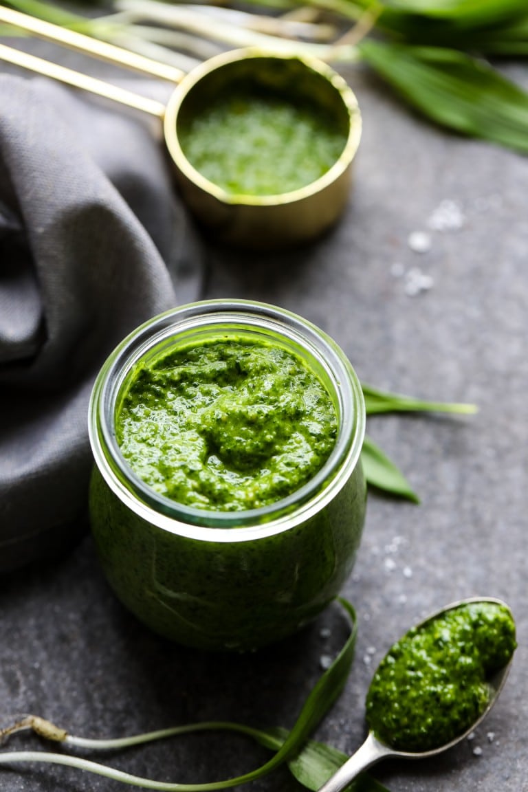 Vegan Wild Garlic (Ramp) Pesto • Happy Kitchen