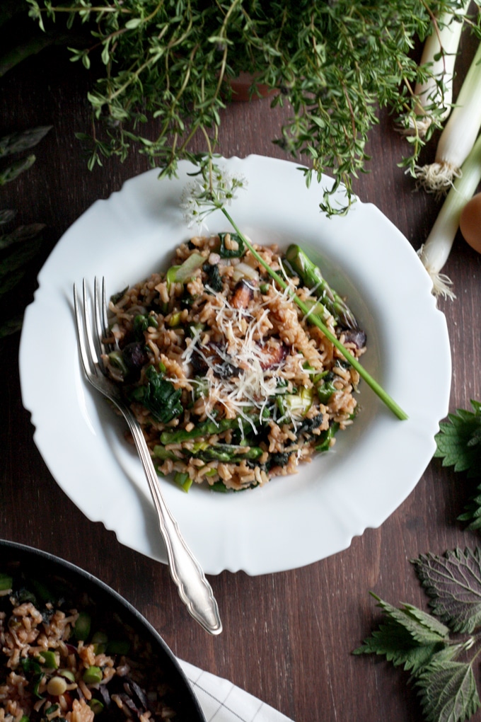Spring Brown Rice Risotto with Asparagus • Happy Kitchen
