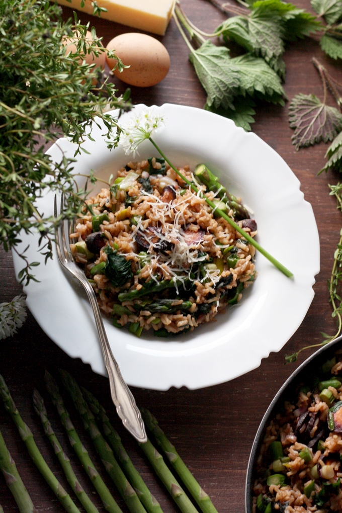 Spring Brown Rice Risotto with Asparagus • Happy Kitchen