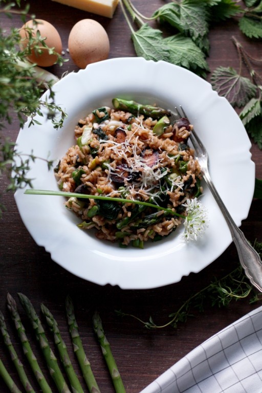 Spring Brown Rice Risotto with Asparagus • Happy Kitchen