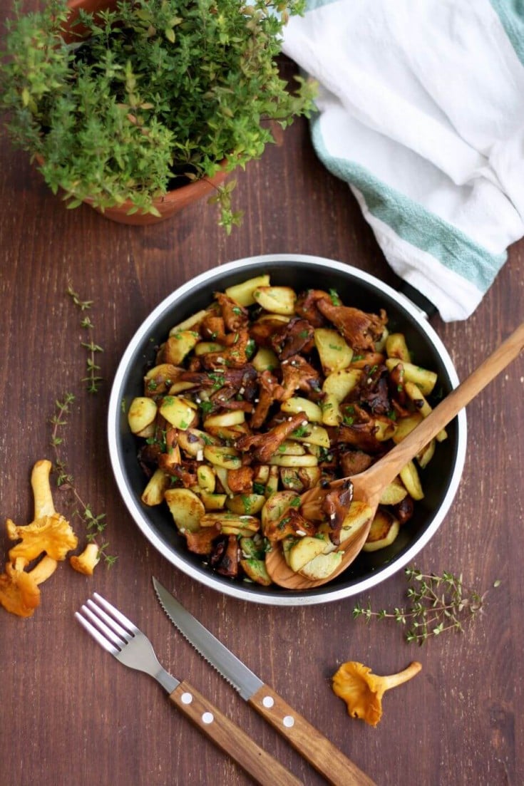 Russian Pan-Fried Potatoes with Wild Mushrooms • Happy Kitchen