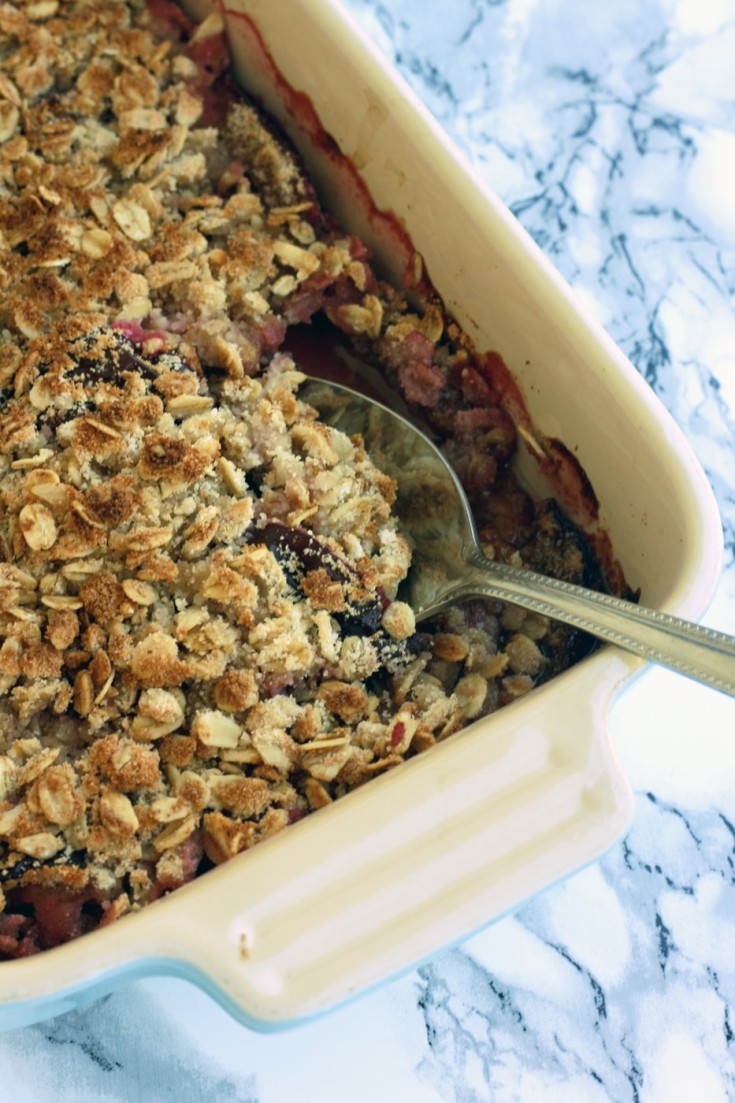 Vegan Plum Crisp with Coconut • Happy Kitchen