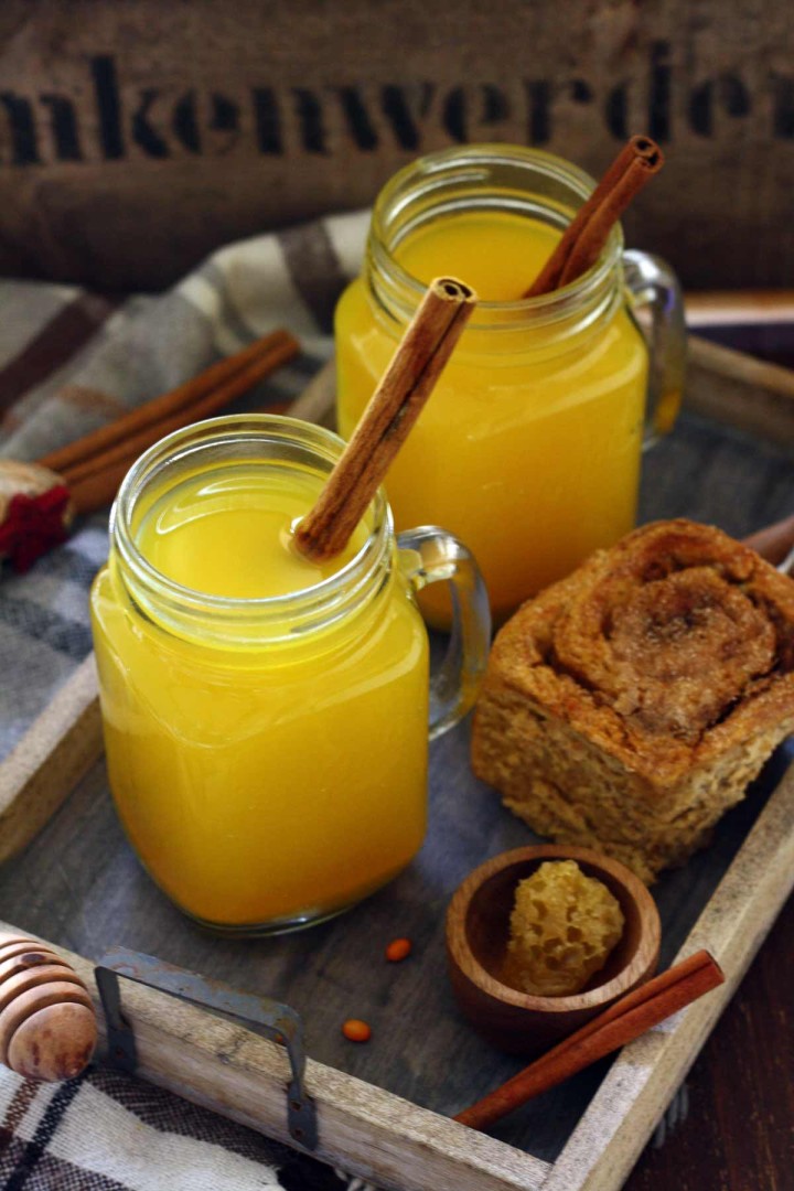 Magic Sea Buckthorn Tea with Honey and Cinnamon • Happy Kitchen