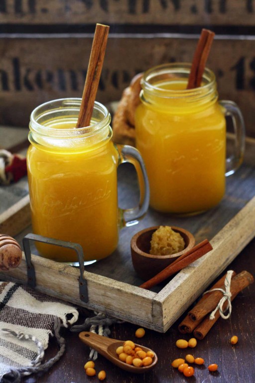 Magic Sea Buckthorn Tea with Honey and Cinnamon • Happy Kitchen