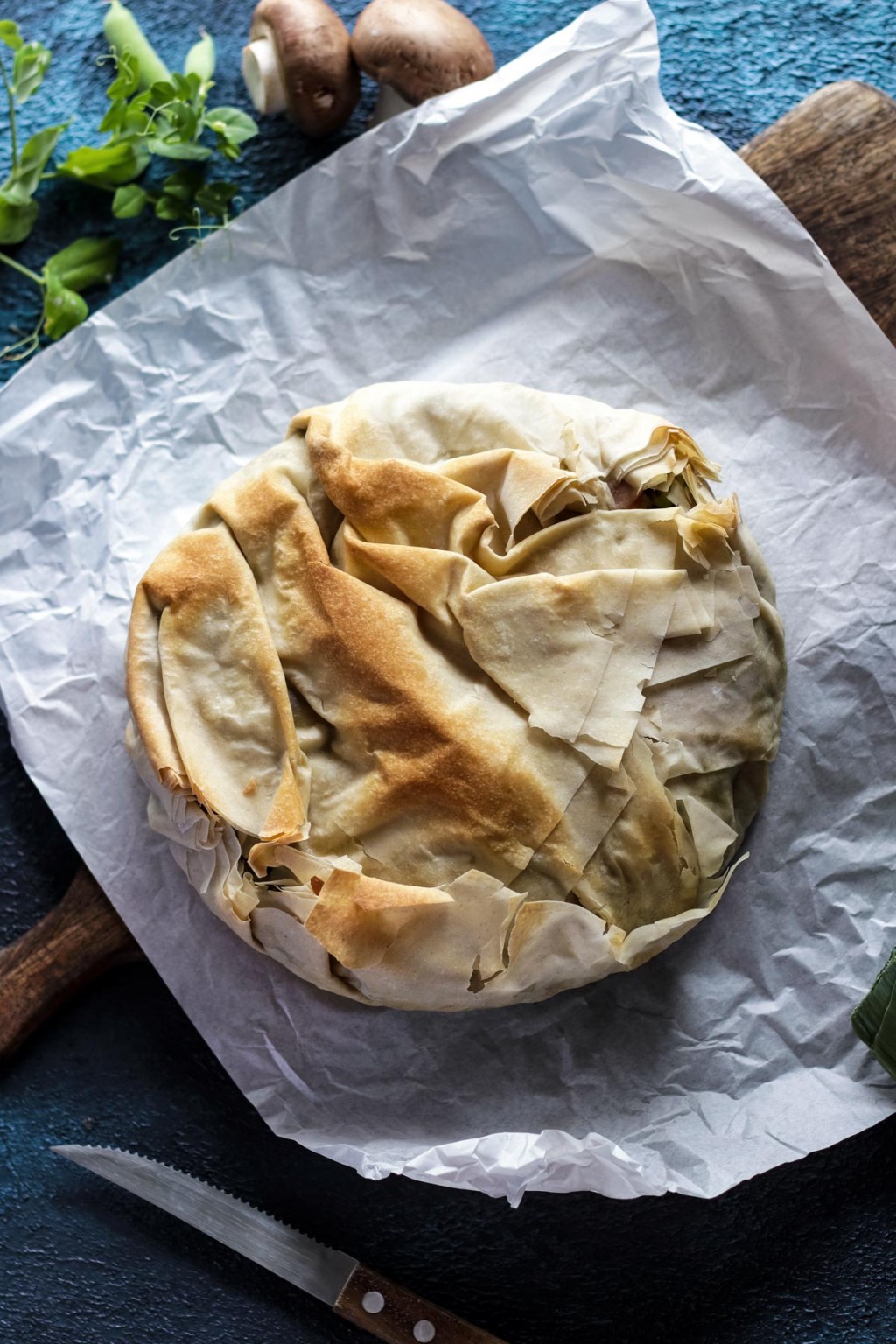 Vegan Pot Pie with Filo Crust • Happy Kitchen