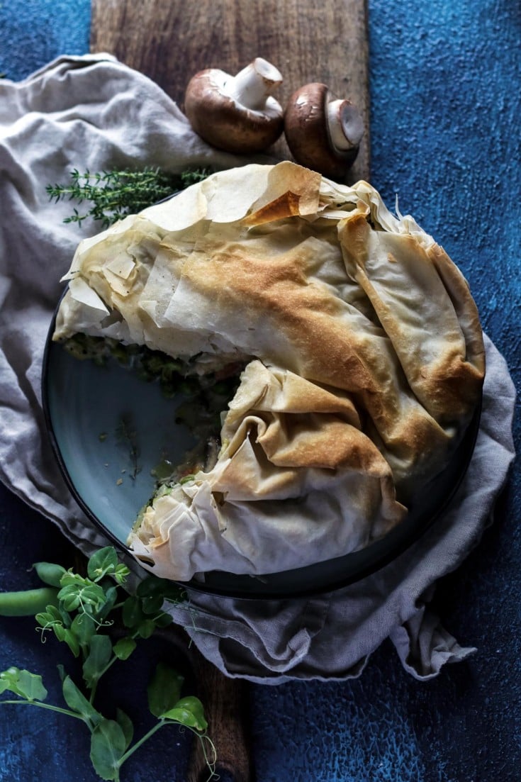 Vegan Pot Pie with Filo Crust • Happy Kitchen