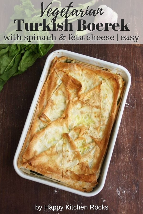 Turkish Boerek with Spinach and Feta Cheese • Happy Kitchen