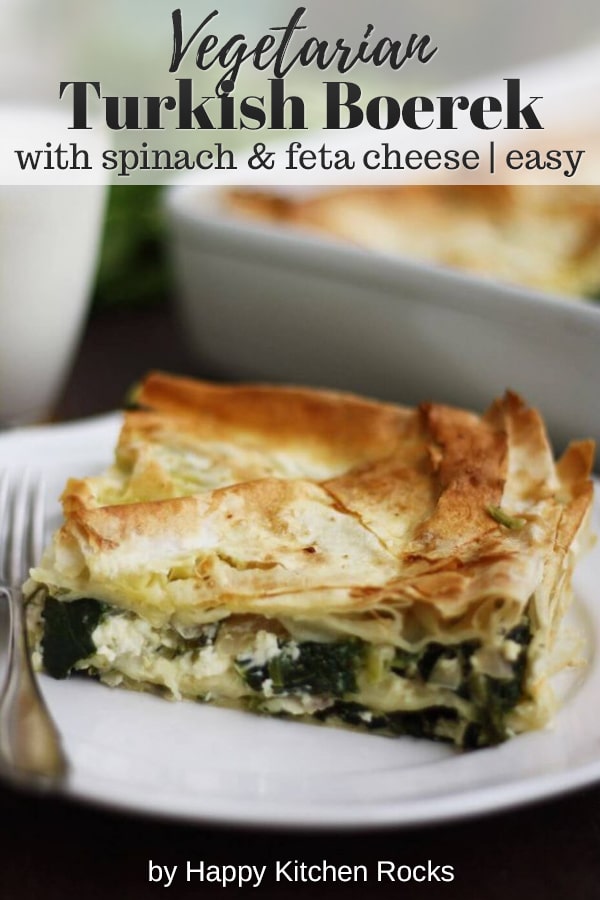Turkish Boerek with Spinach and Feta Cheese • Happy Kitchen