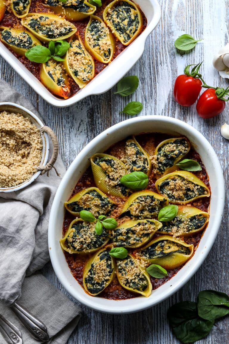 5 Ingredient Vegan Stuffed Shells • Happy Kitchen