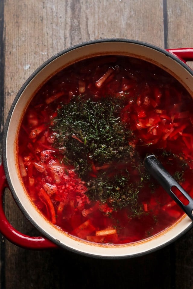 Easy Vegetarian Borscht Soup • Happy Kitchen