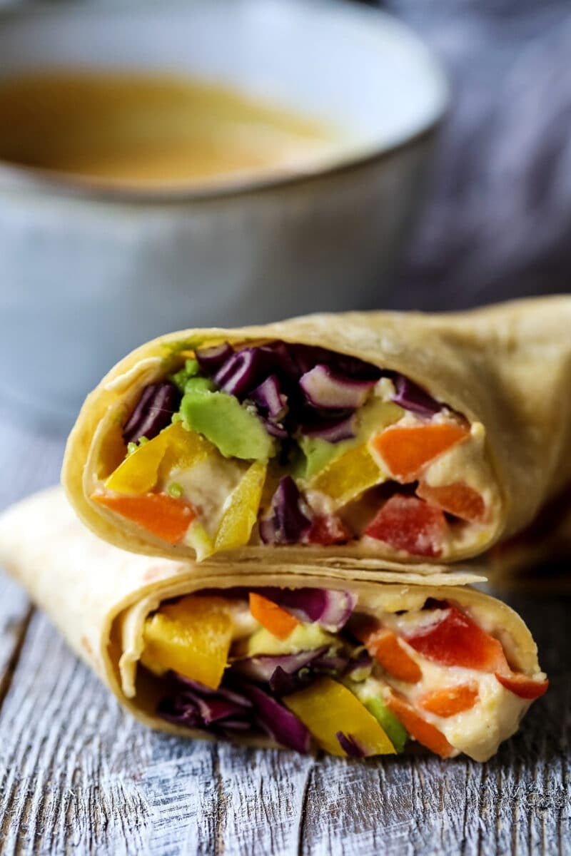 Vegan Wraps with Hummus • Happy Kitchen