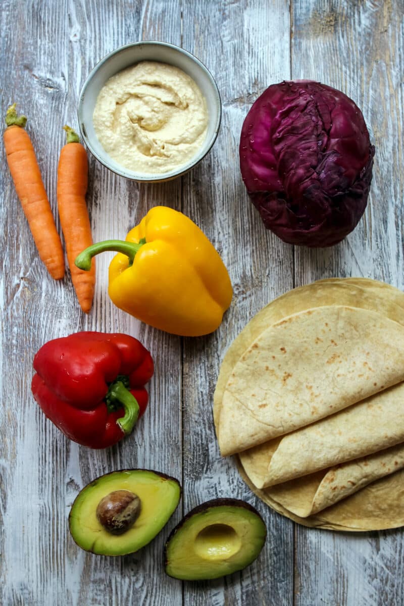 Vegan Wraps with Hummus • Happy Kitchen