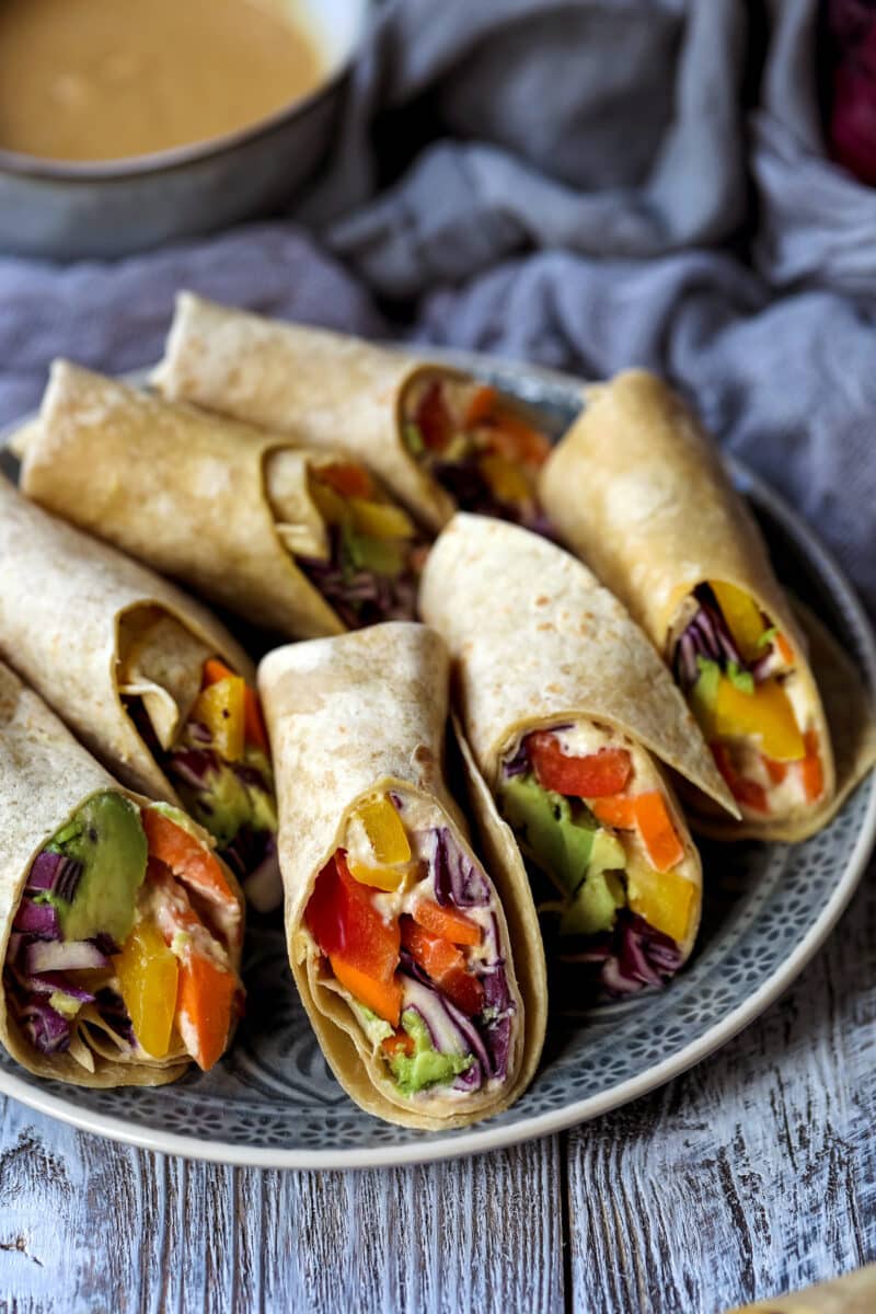 Vegan Wraps with Hummus • Happy Kitchen